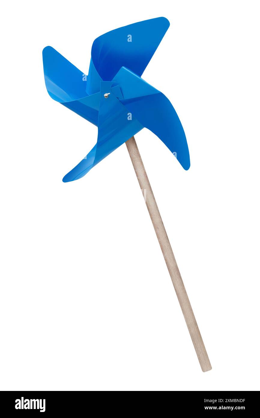 Blue pinwheel isolated on white background Stock Photo - Alamy