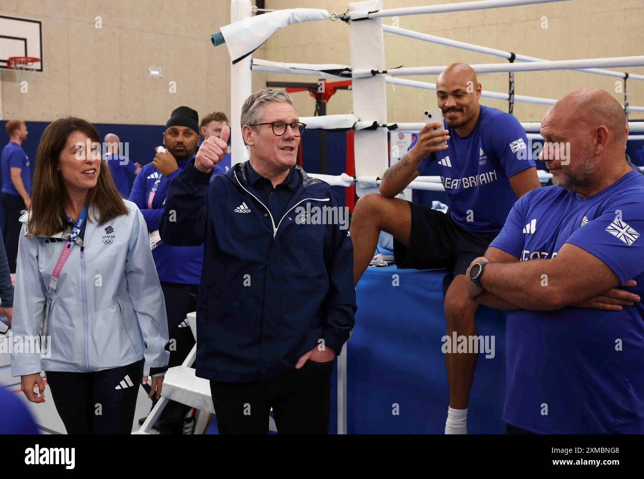 Britain's Prime Minister Keir Starmer meets with British athletes ...