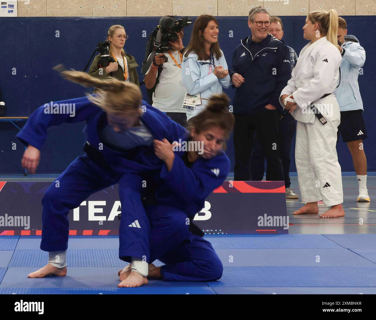 Britain's Prime Minister Keir Starmer meets with British athletes ...