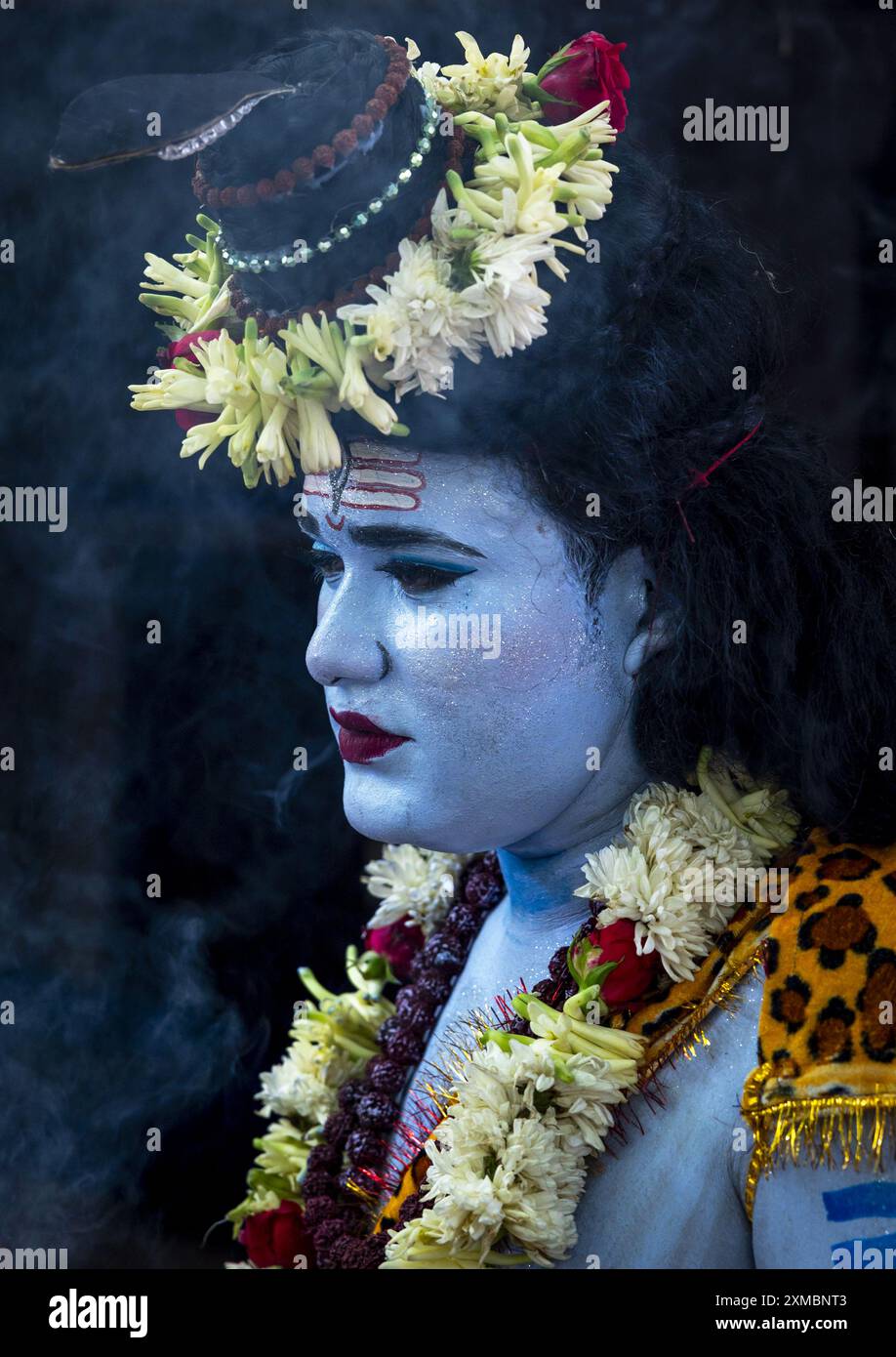 Portrait of Lord Shiva during Lal Kach festival, Dhaka Division, Tongibari, Bangladesh Stock ...