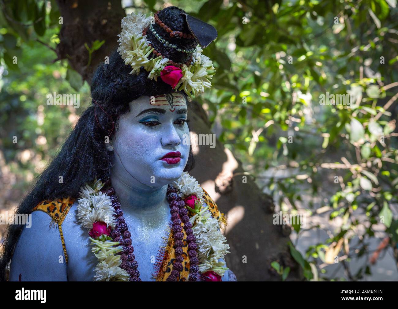 Portrait of Lord Shiva during Lal Kach festival, Dhaka Division, Tongibari, Bangladesh Stock ...