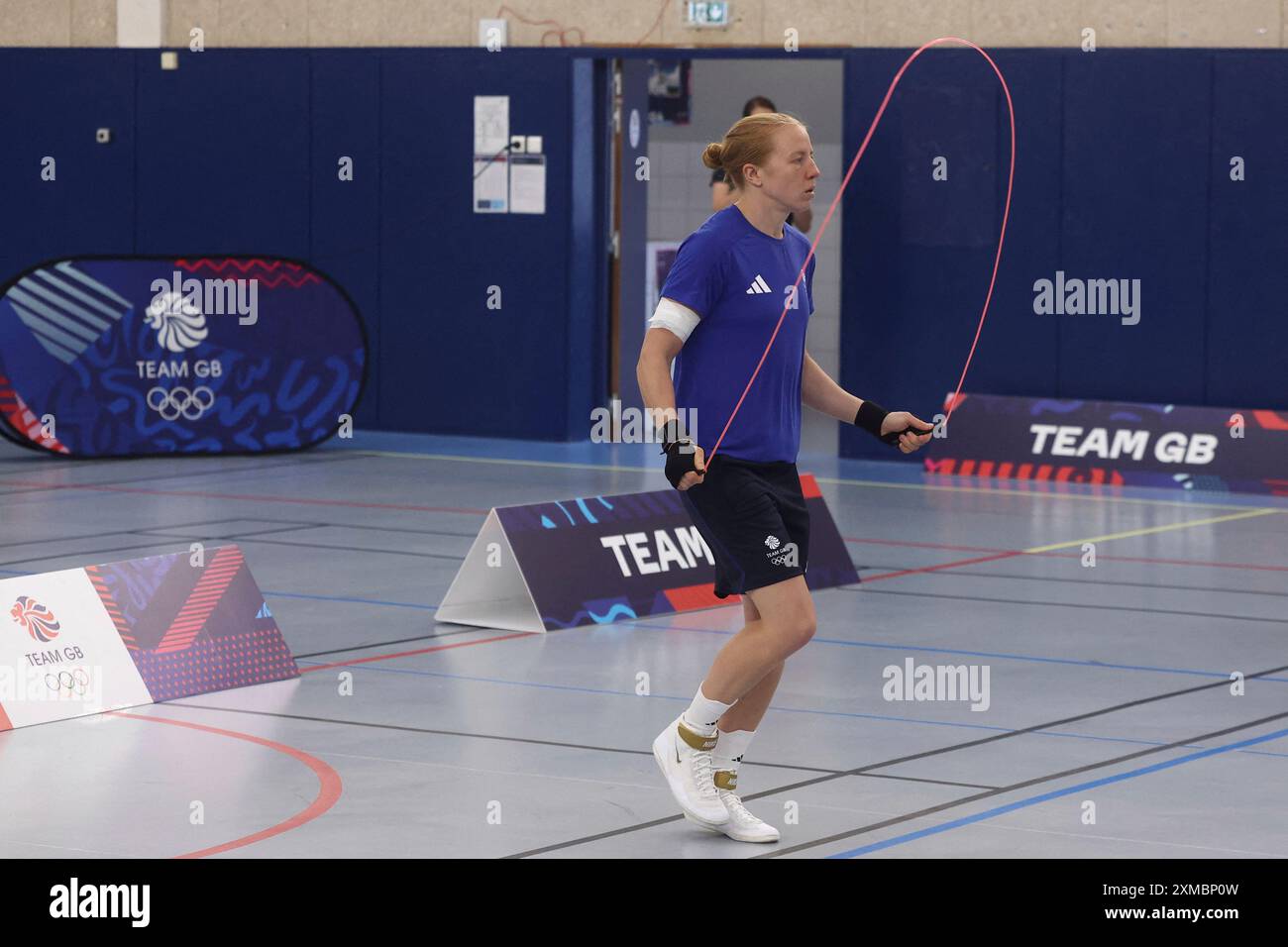 Boxer Rosie Eccles during a training session at the Paris 2024 Summer ...