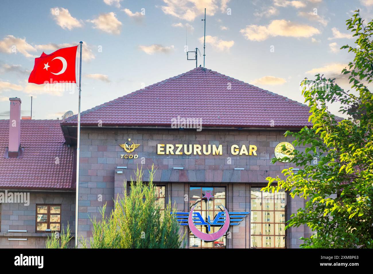 The main train station view in Erzurum City or Tren Gari. Erzurum is ...