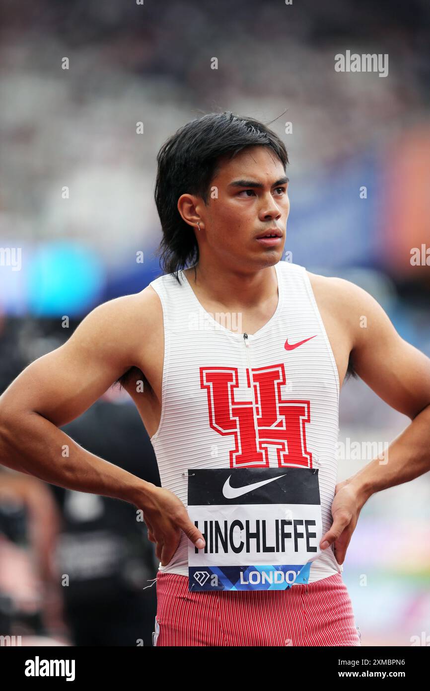 Louie HINCHLIFFE (Great Britain), after competing in the Men's 100m ...