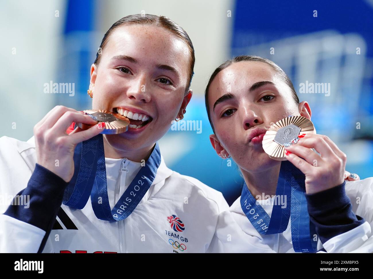 Great Britain's Yasmin Harper and Scarlett Mew Jensen with their bronze ...