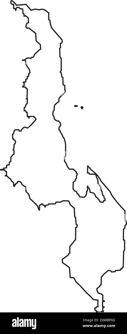 Malawi vector outline map hi-res stock photography and images - Alamy