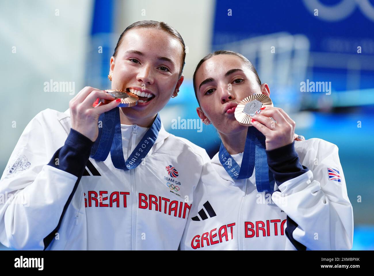 Great Britain's Yasmin Harper and Scarlett Mew Jensen with their bronze ...