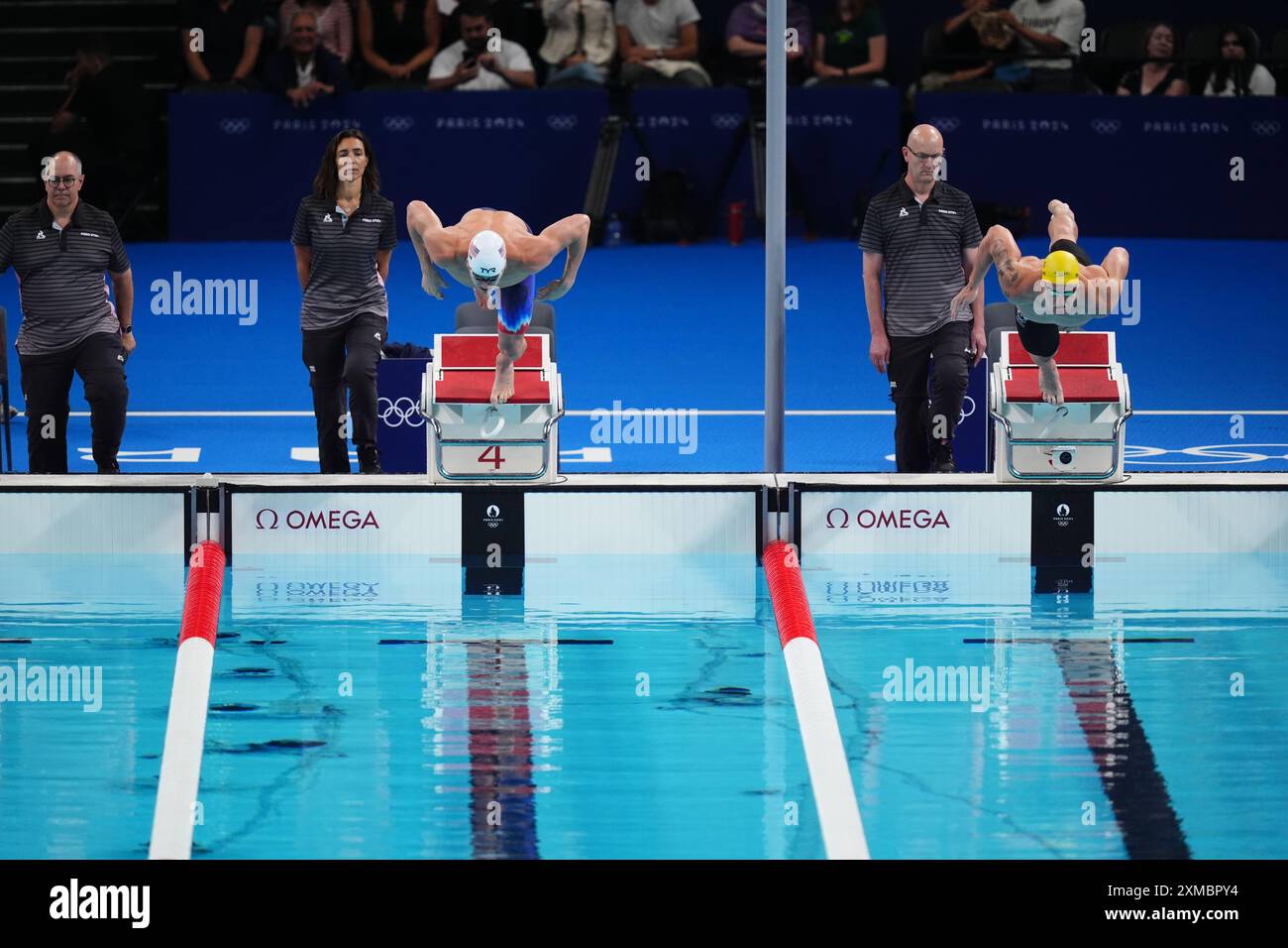 USA's Nic Fink (left) and Australia's Sam Williamson during the Men's ...