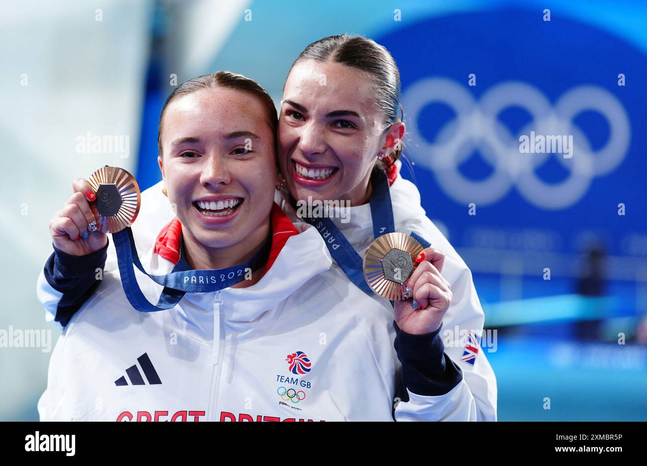 Great Britain's Yasmin Harper and Scarlett Mew Jensen with their bronze ...