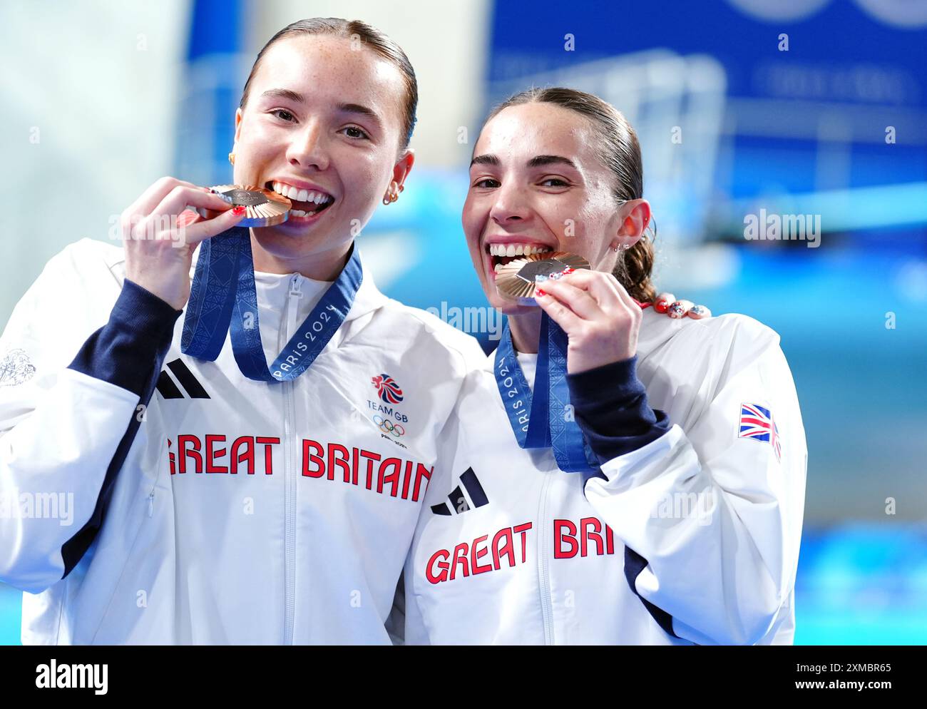 Great Britain's Yasmin Harper and Scarlett Mew Jensen with their bronze ...