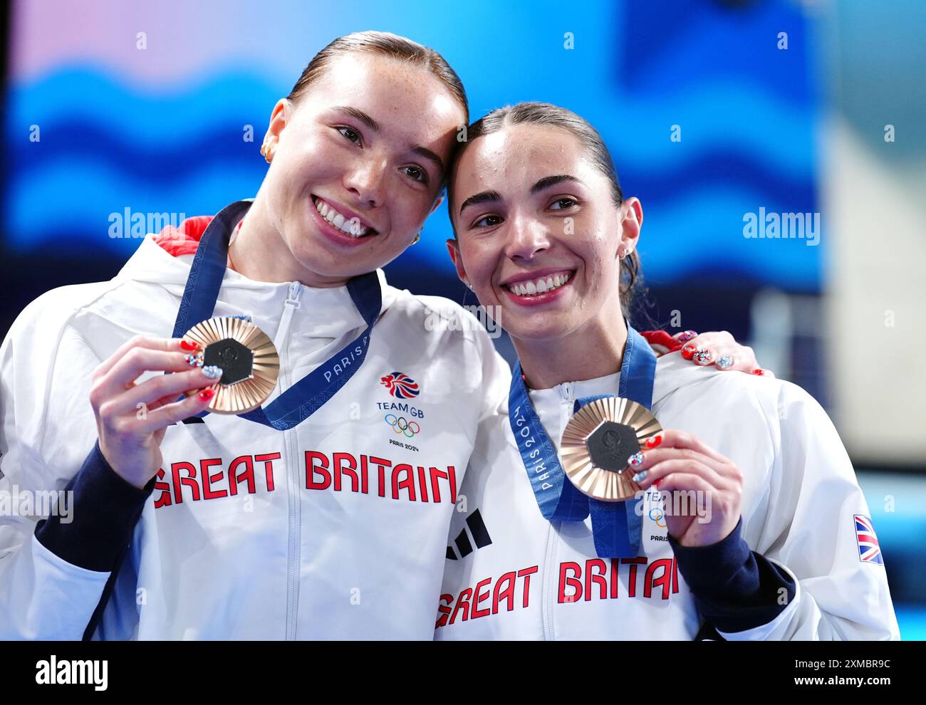 Great Britain's Yasmin Harper and Scarlett Mew Jensen with their bronze ...