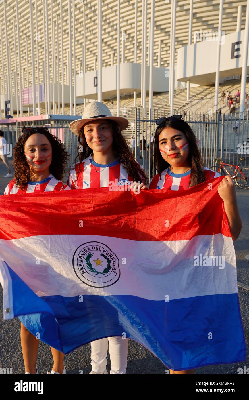 People of the Republic of Paraguay. Paraguay fans during the Paris 2024 ...