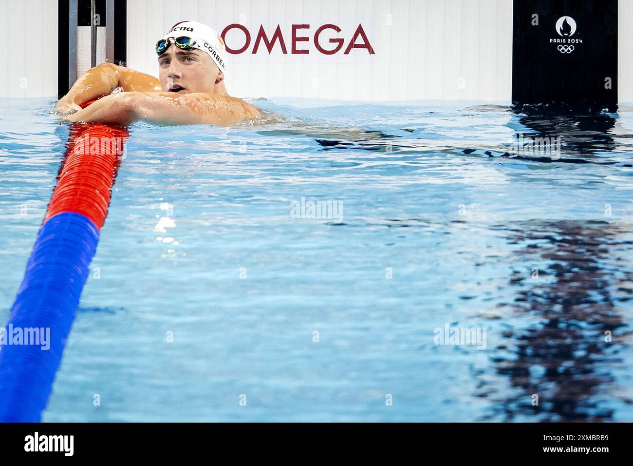 PARIS - Caspar Corbeau after the 100 meter school during the Olympic ...