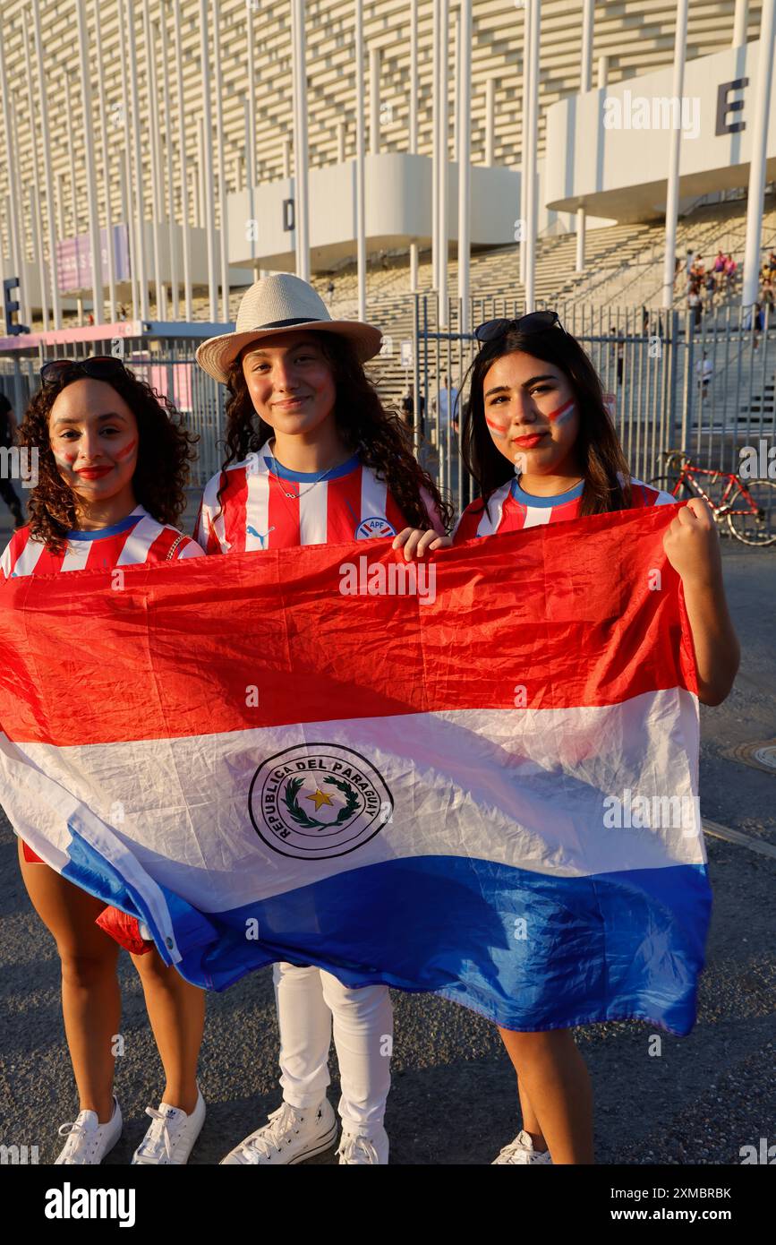 People of the Republic of Paraguay. Paraguay fans during the Paris 2024 ...