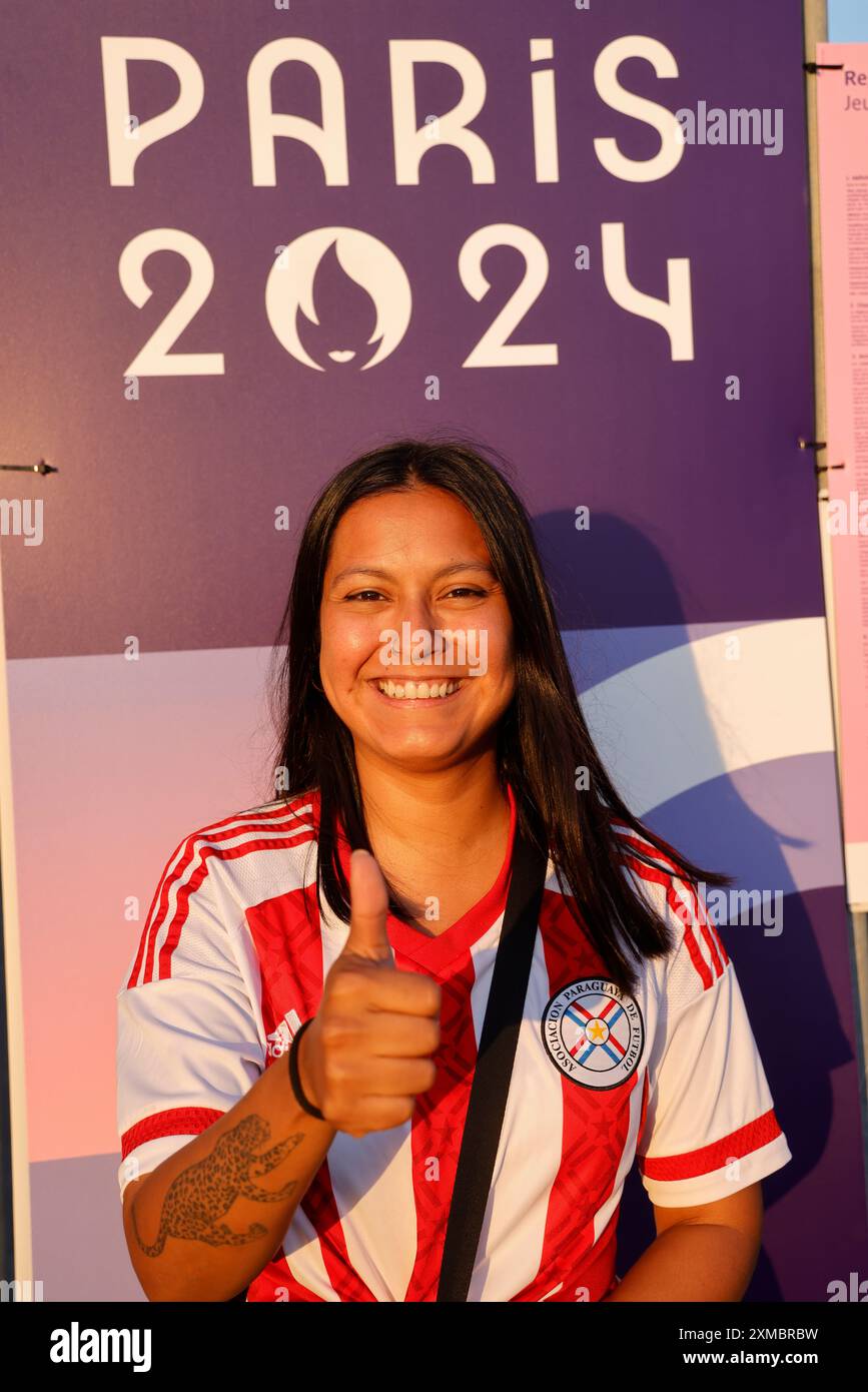 People of the Republic of Paraguay. Paraguay fans during the Paris 2024 ...