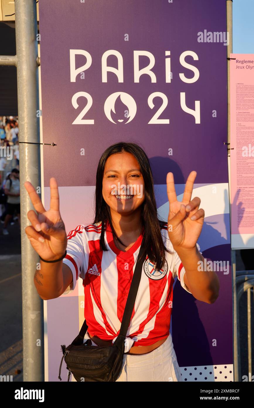 People of the Republic of Paraguay. Paraguay fans during the Paris 2024 ...
