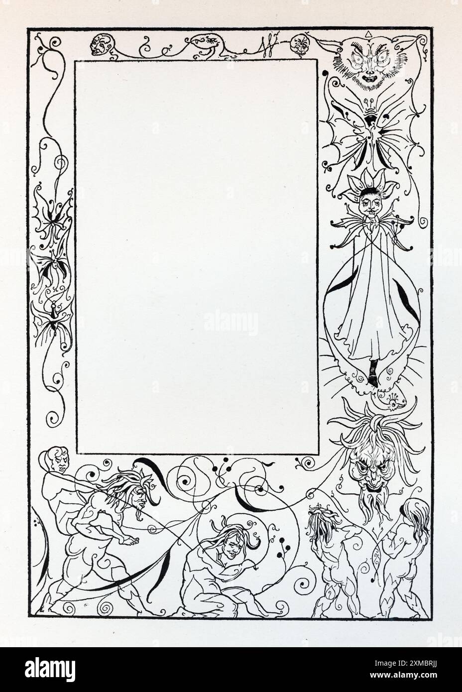 Bon Mots frontspiece, illustration by Aubrey Beardsley Stock Photo - Alamy