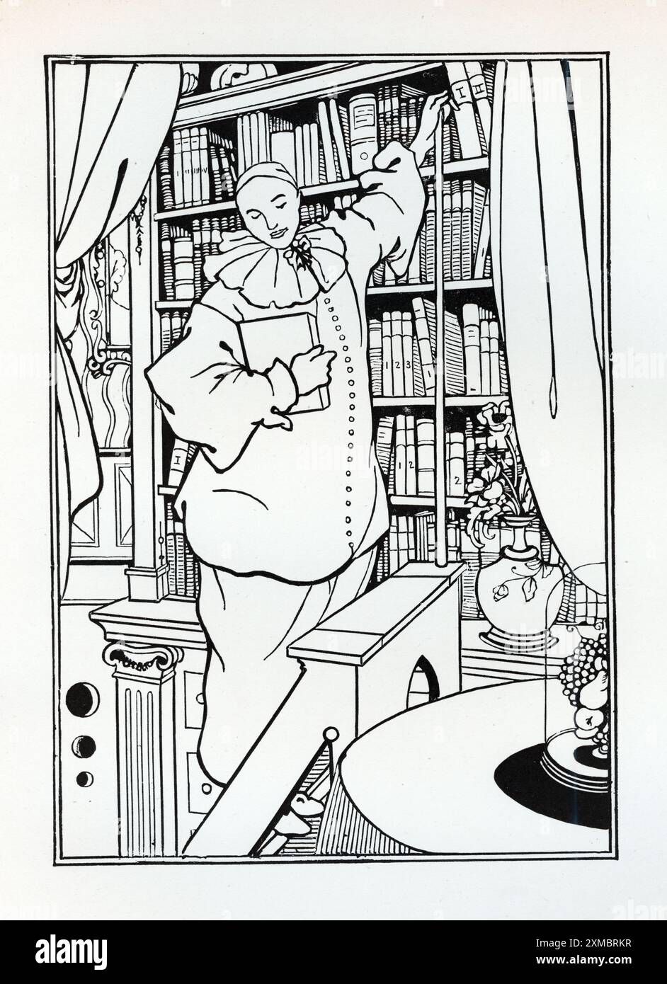 Pierrot cover design, illustration by Aubrey Beardsley Stock Photo - Alamy