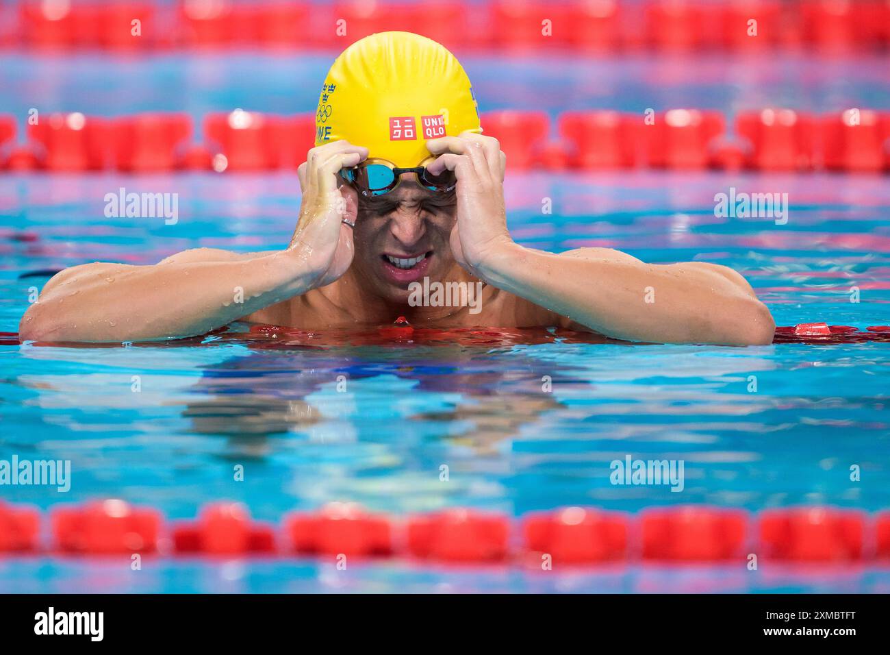 Victor Johansson of, Sweden. , . looks dejected after competing in men ...