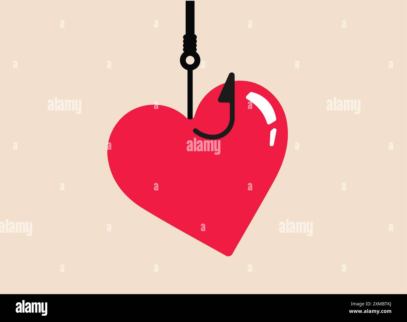 Digital love trap emotional conflict in romantic relation illustration ...