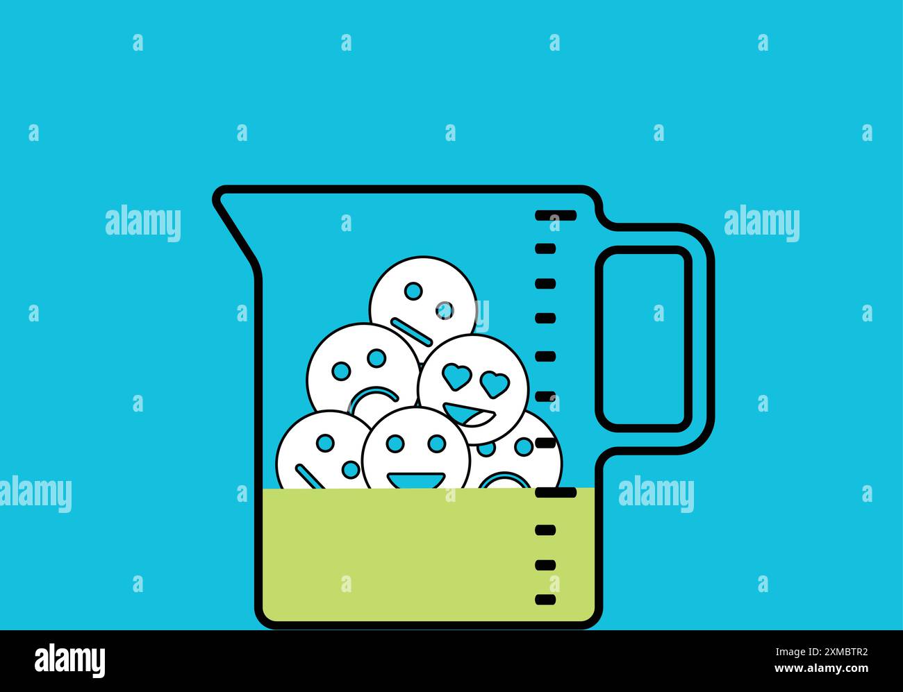 Measurement and assessment of emotional well being illustration Stock ...