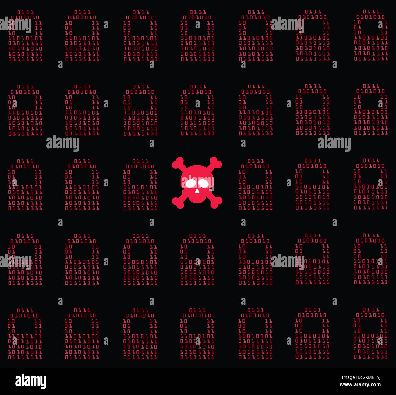 Data breach illustration, ransomware, secure information alert computer ...
