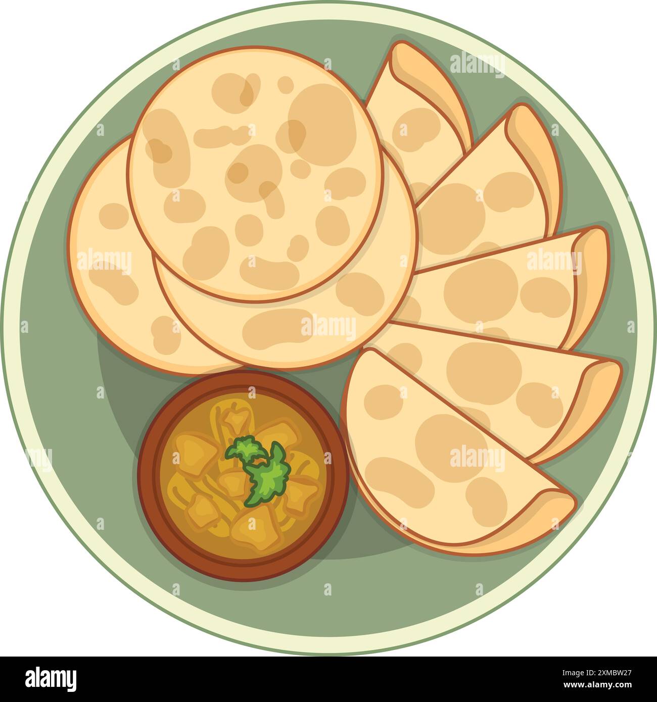 Delicious southeast asian cuisine, roti canai flatbread, served with ...