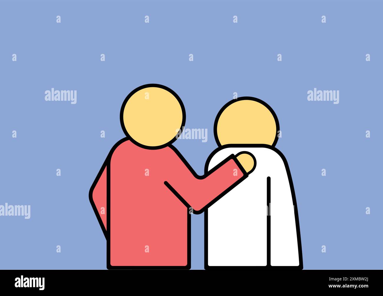 Trust support and partnership hug illustration Stock Vector Image & Art ...