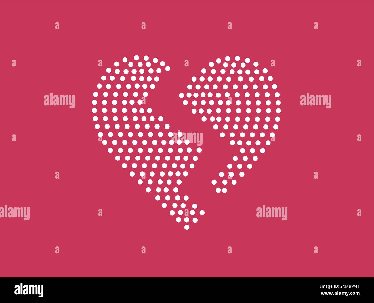 Dotted heart shape split illustration Stock Vector Image & Art - Alamy