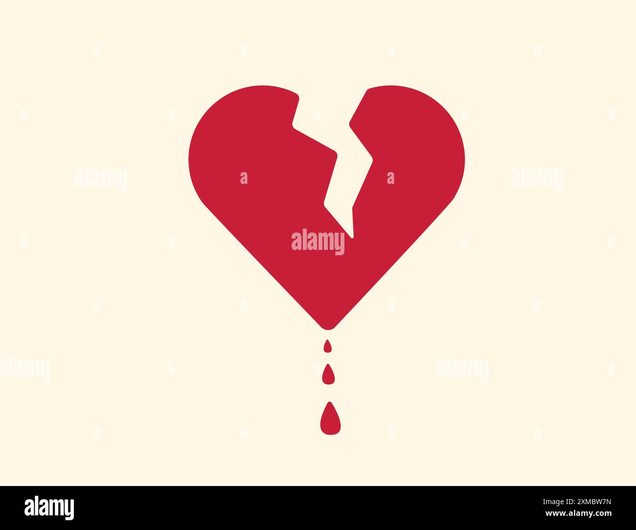 Heartbreak blood dropping concept illustration Stock Vector Image & Art ...