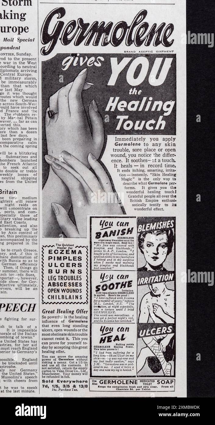 Medicated paper advert hi-res stock photography and images - Alamy