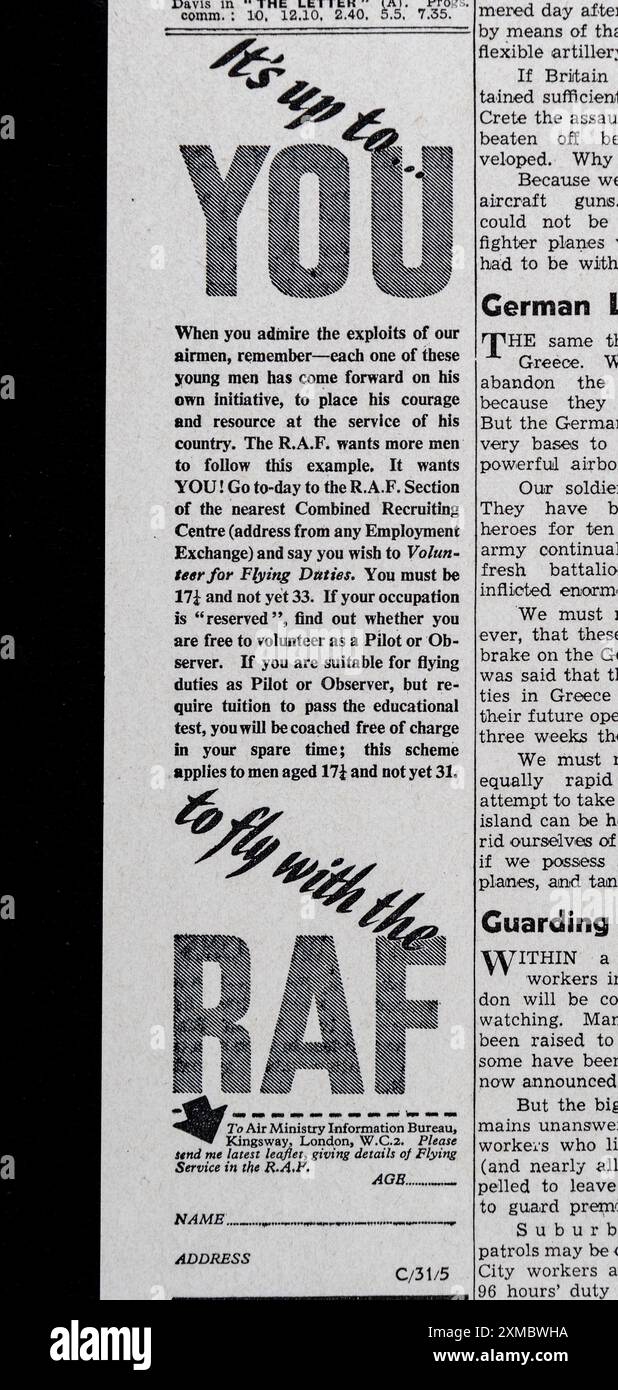 Raf recruitment ad hi-res stock photography and images - Alamy