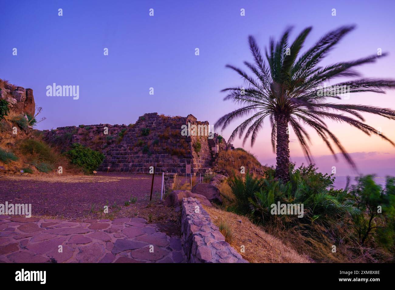 Sunrise view of the ruins of the crusader Belvoir Fortress (Kochav ...