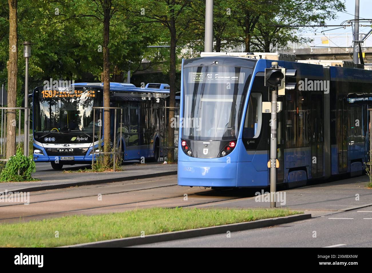Themenbild Mobilitaet in Grossstaedten. Tram,Strassenbahn und Bus der ...