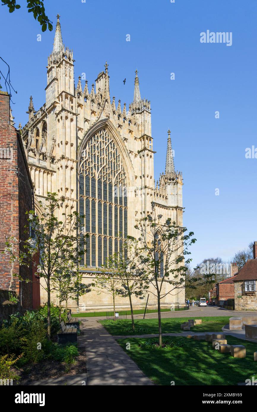 The Great East Window of York Minster, in springtime, York, England ...
