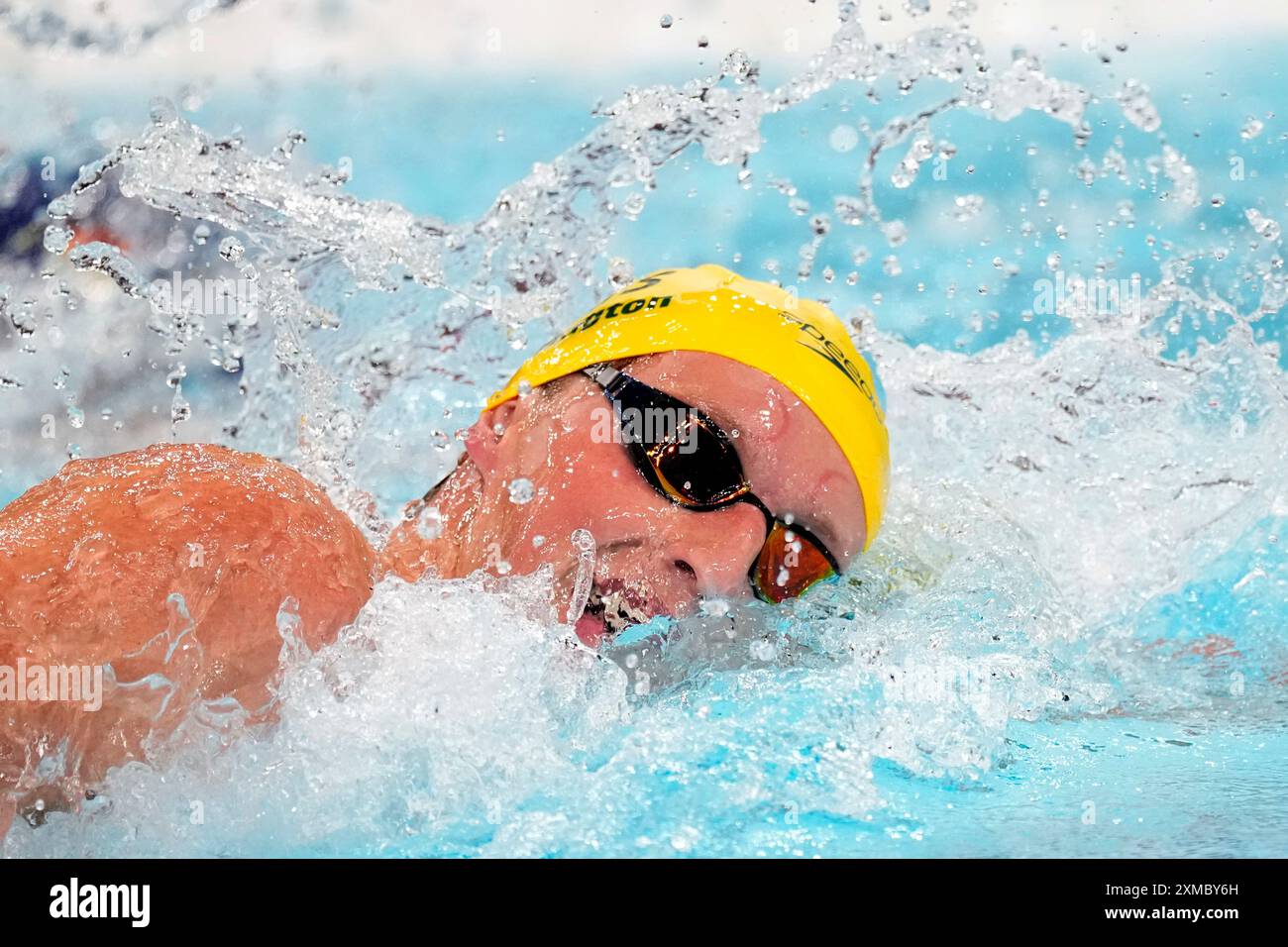 Elijah Winnington, of Australia, competes during a heat in the men's ...