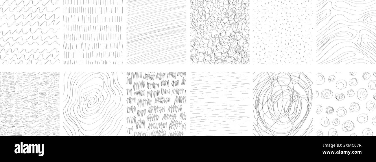 Geometric doodle pencil stripes, hand drawn sletch hatch lines. Quirky ...