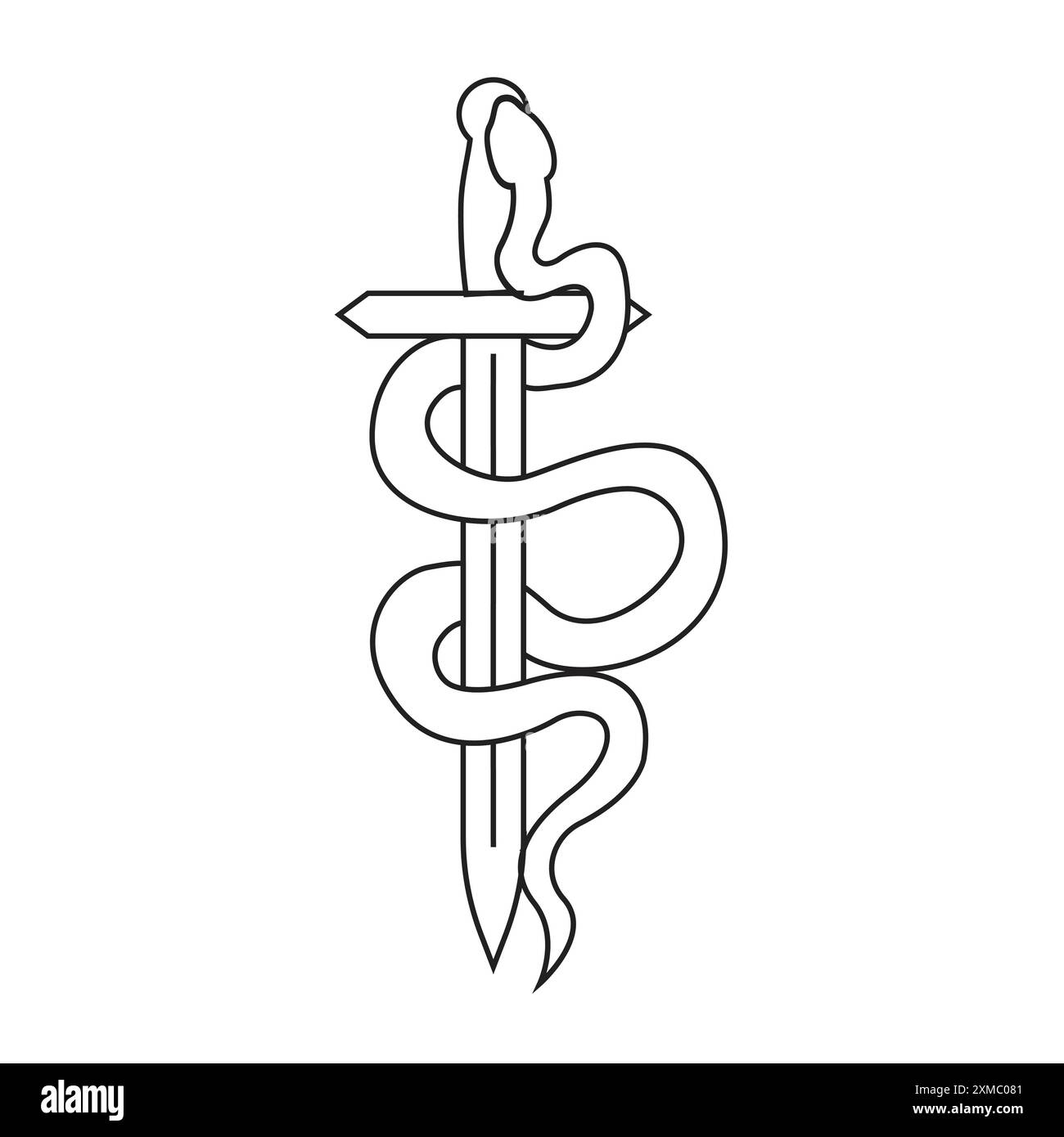 Celestial serpent snake, esoteric tarot or tattoo mystery sacred symbol ...