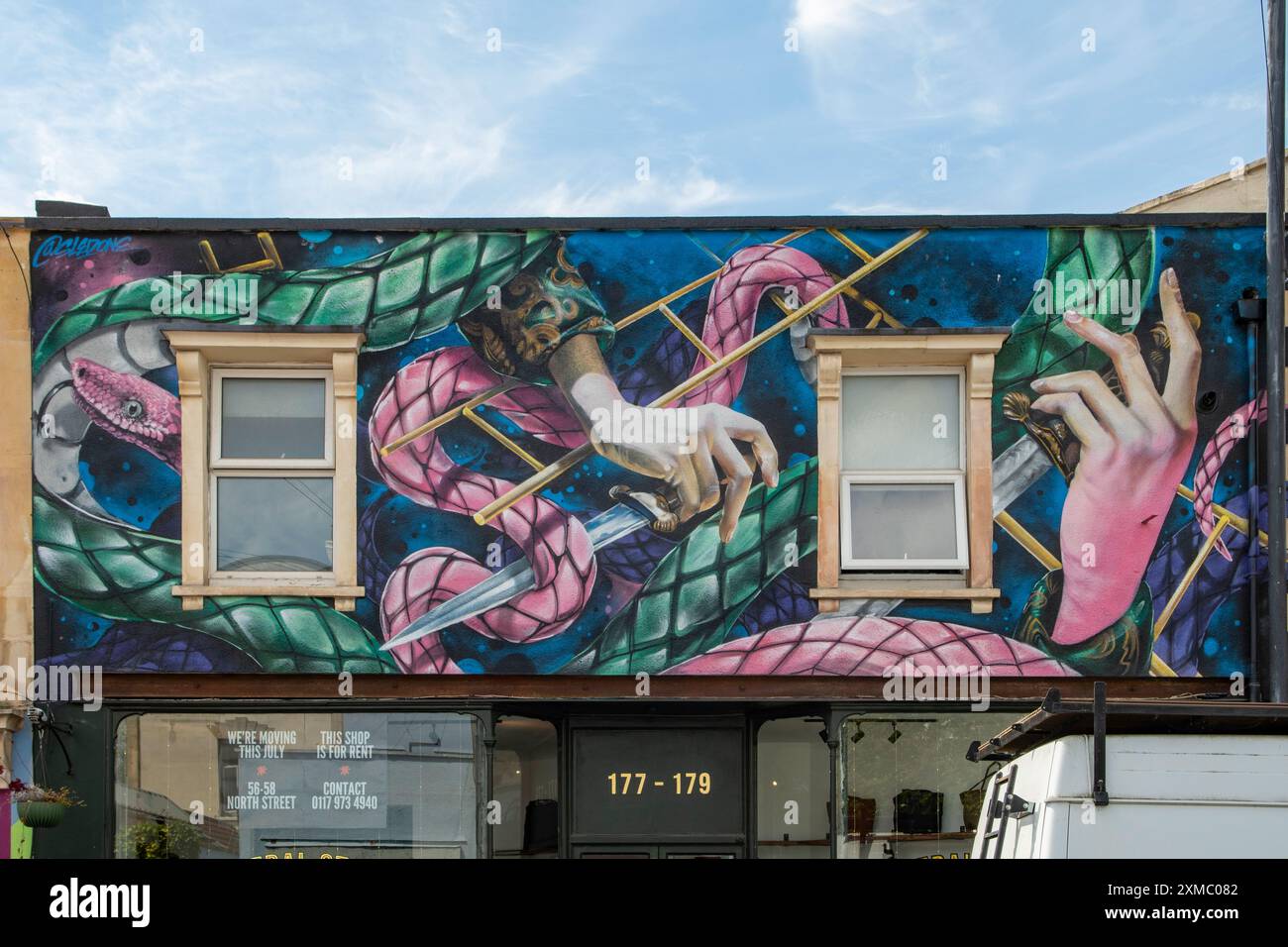 North St Snakes Street Art, Bristol, Somerset, England Stock Photo - Alamy