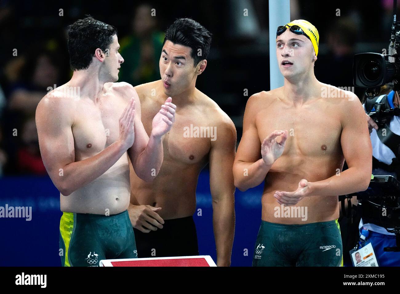 Australia's men's 4x100m freestyle relay team members from left, Jack ...