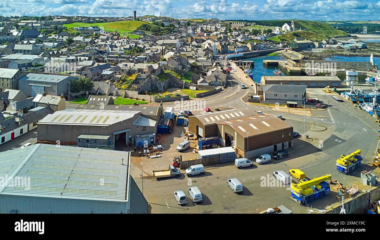 Macduff Aberdeenshire the town with A98 road shipyards and harbour ...