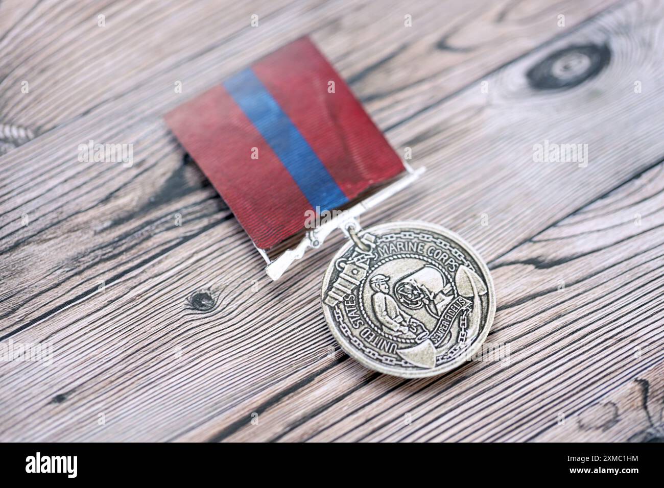 KYIV, UKRAINE - JULY 10, 2024 US Marine corps Army Good Conduct medal ...