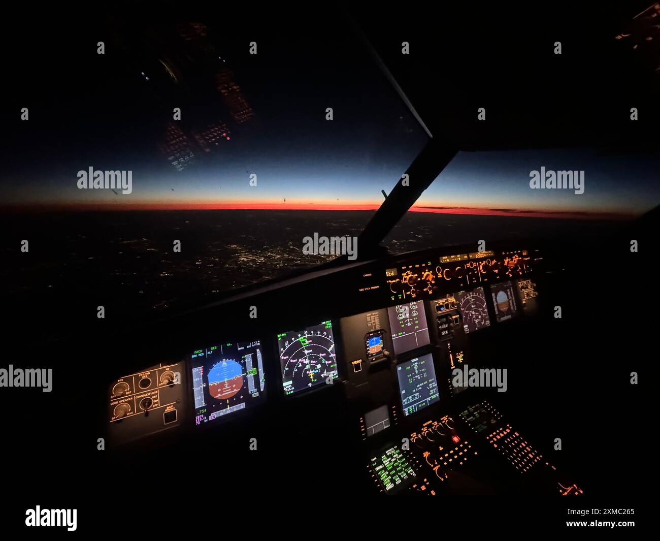 Pilots cockpit view Stock Photo - Alamy