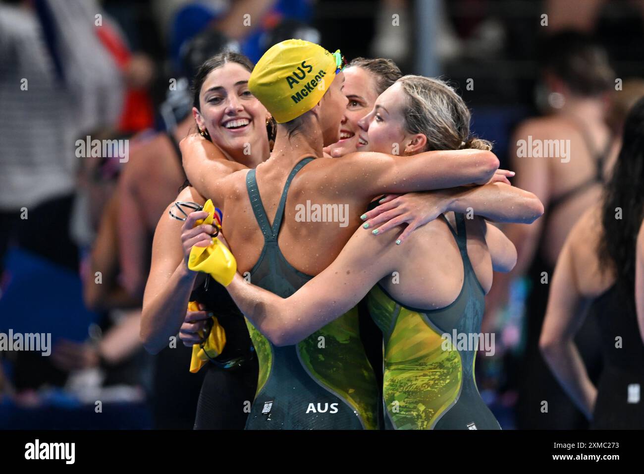 Paris, France. 27th July, 2024. Emma McKeon, Meg Harris, Bronte ...