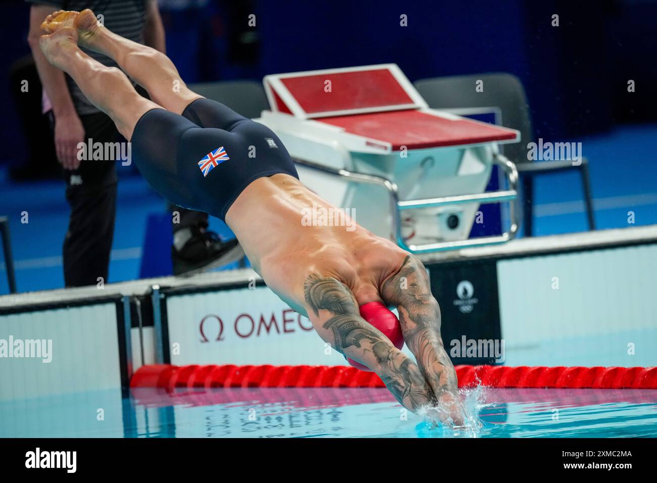 Adam Peaty, of Britain, starts in his heat in the men's 100-meter ...