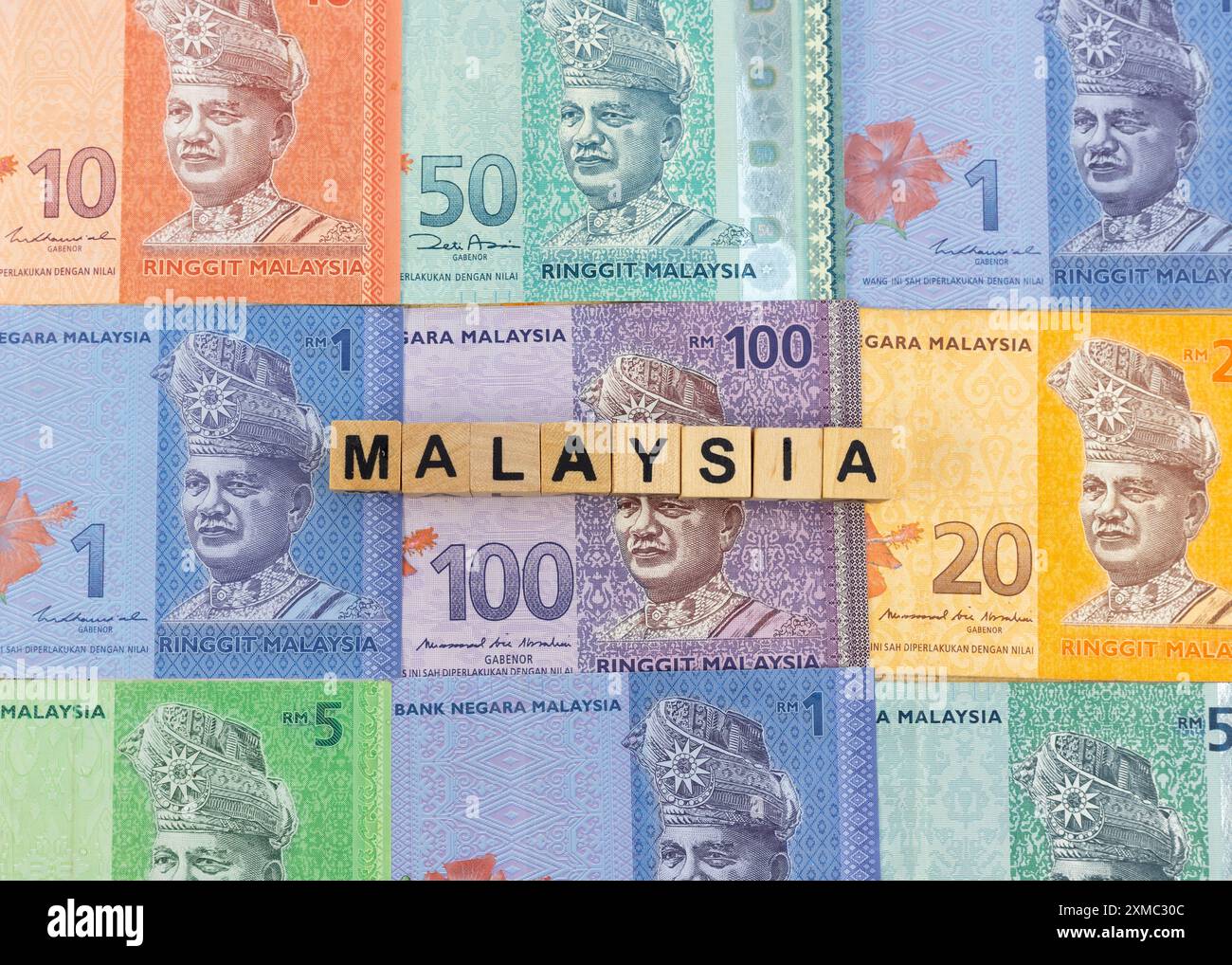 Tuanku Abdul Rahman portrait on Malaysian ringgit banknotes. Malaysia ...