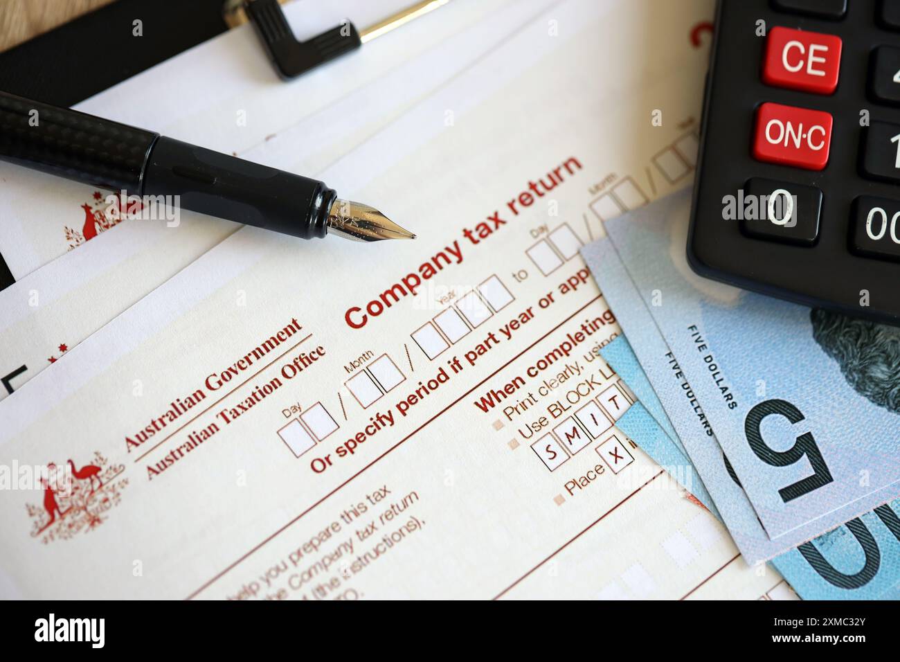 KYIV, UKRAINE - JULY 10, 2024 Australian Company Tax Return blank form ...