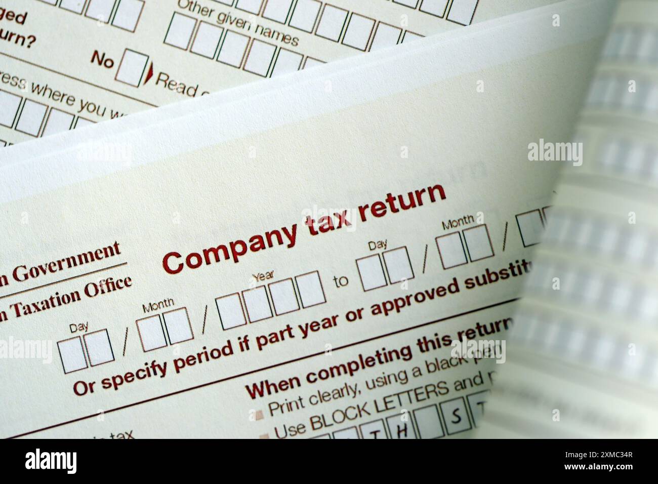 KYIV, UKRAINE - JULY 10, 2024 Australian Company Tax Return blank form ...