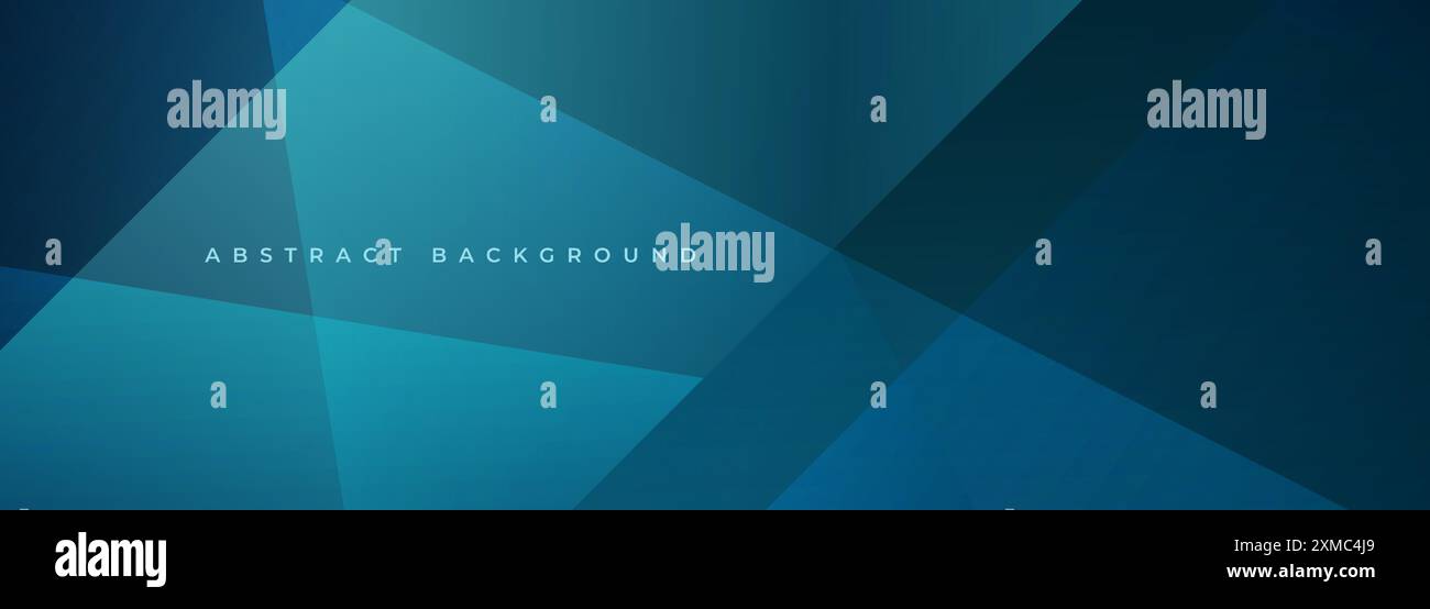 Blue modern abstract wide banner with geometric shapes. Dark blue ...