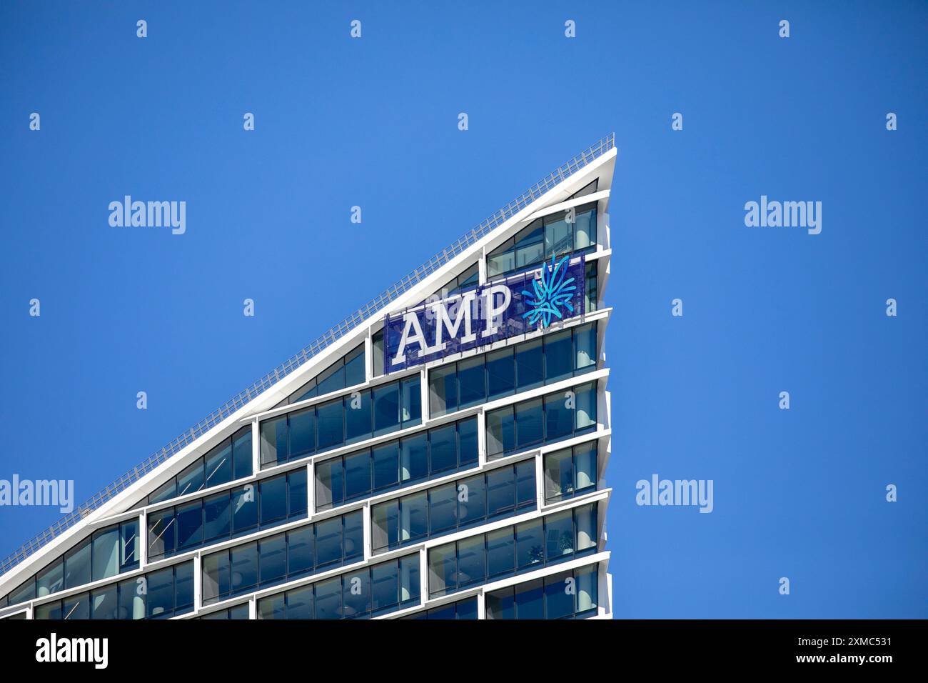 AMP financial services company in Sydney, logo on exterior of ...